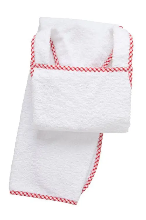 3 MARTHAS Bath Buddy Apron - Red Big Check