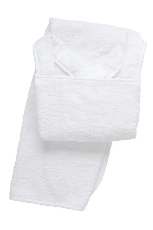 3 MARTHAS Bath Buddy Apron - White Seersucker Stripe