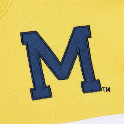 Mitchell & Ness Michigan Wolverines Vintage Logo Head Coach Fleece Pullover Sweatshirt
