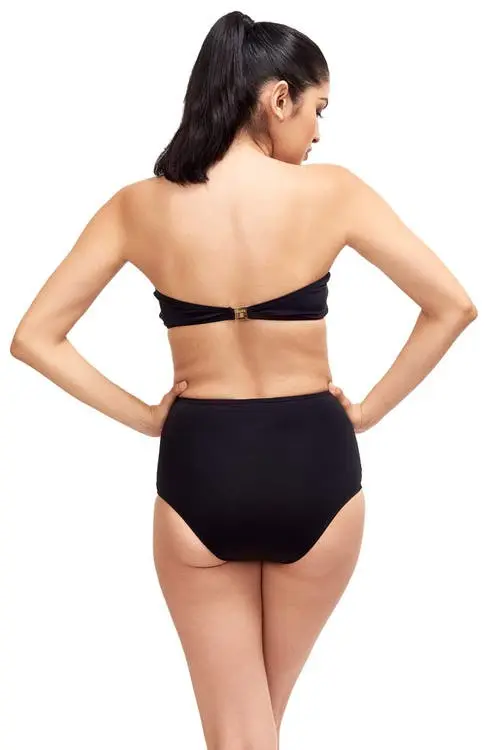 SAUIPE Giovanna Bandeau Bikini Top - Black