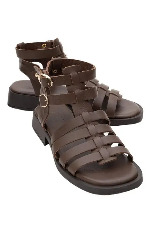FOREVER & ALWAYS SHOES Frade Leather Sandals - Brown Leather