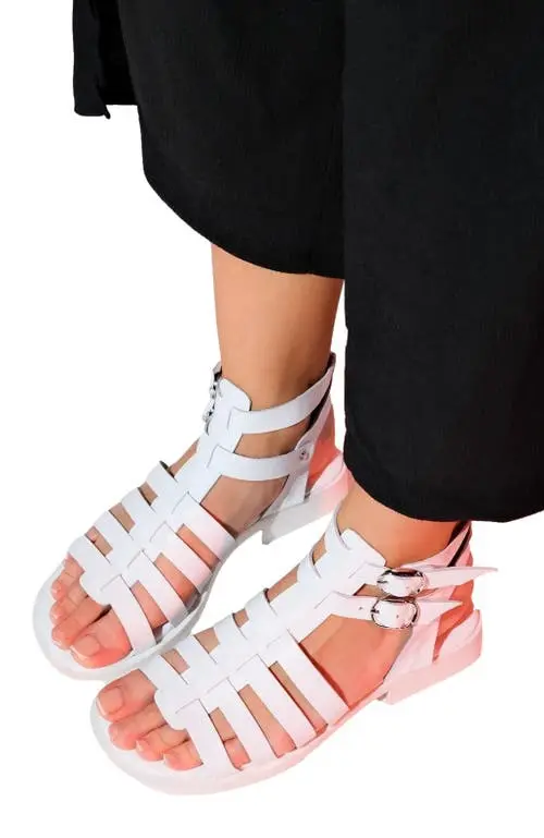 FOREVER & ALWAYS SHOES Frade Leather Sandals - White Leather