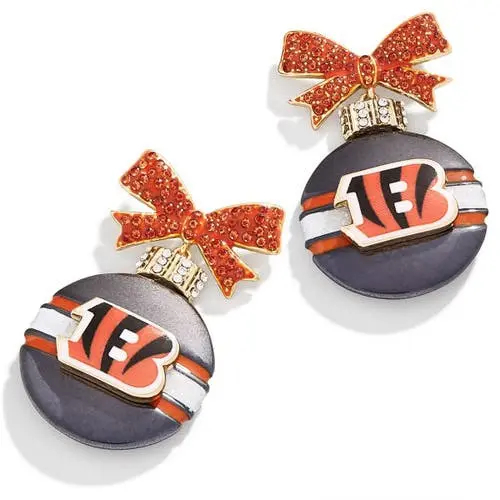 Baublebar Cincinnati Bengals Ornament Earrings With Bows - Black