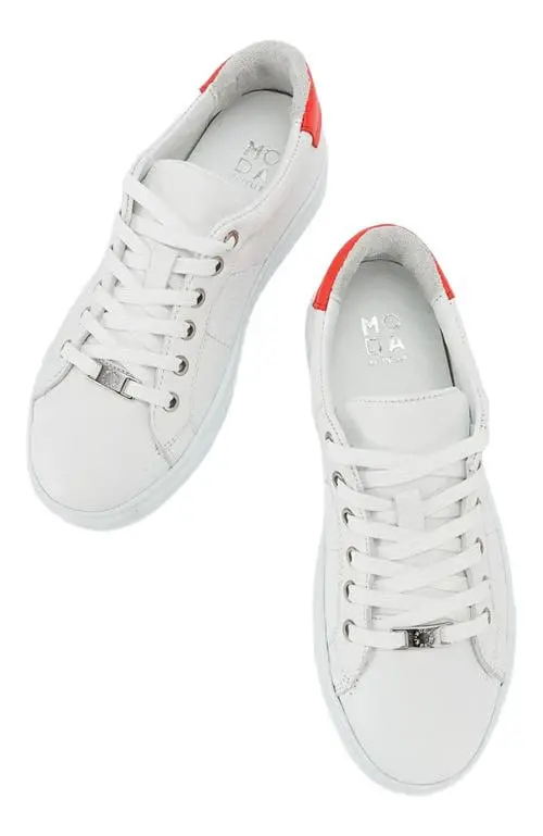 FOREVER & ALWAYS SHOES Ayverie Leather Sneaker - White Leather