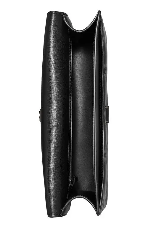 Tory Burch Fleming Small Leather Convertible Shoulder Bag - Black/ Black