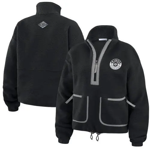 WEAR BY ERIN ANDREWS Los Angeles Kings Polar Fleece Half-zip Jacket - Black