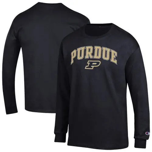 Champion Purdue Boilermakers Arch Over Logo Long Sleeve T-shirt - Black
