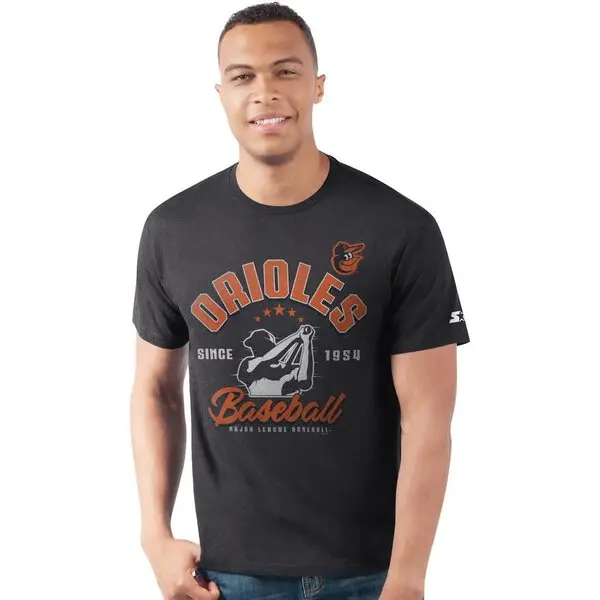STARTER Baltimore Orioles Prime Time Batter T-shirt - Black