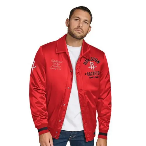 Tommy Hilfiger Houston Rockets Chain Stitch Applique Varsity Jacket