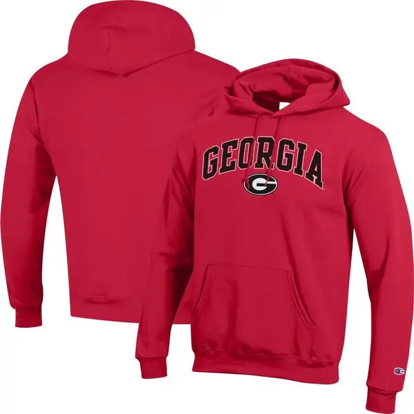Champion Georgia Bulldogs Arch Over Logo Pullover Hoodie - Red