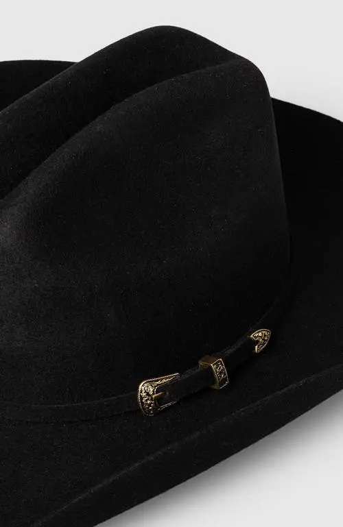 MANELA The Bronco Premier Wool Western Cowboy Hat - Black