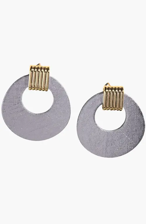 NICKEL & SUEDE Vintage Evan Earrings - Vintage Silver Mixed Metal