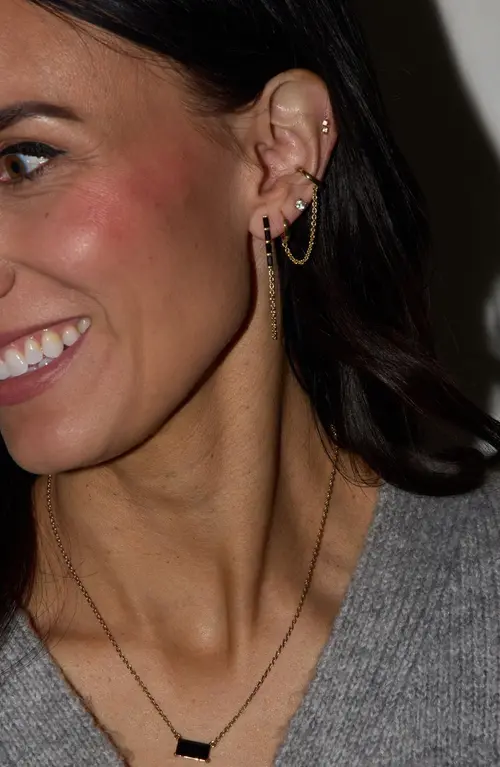 NICKEL & SUEDE Lucia Dangle Earrings - Black