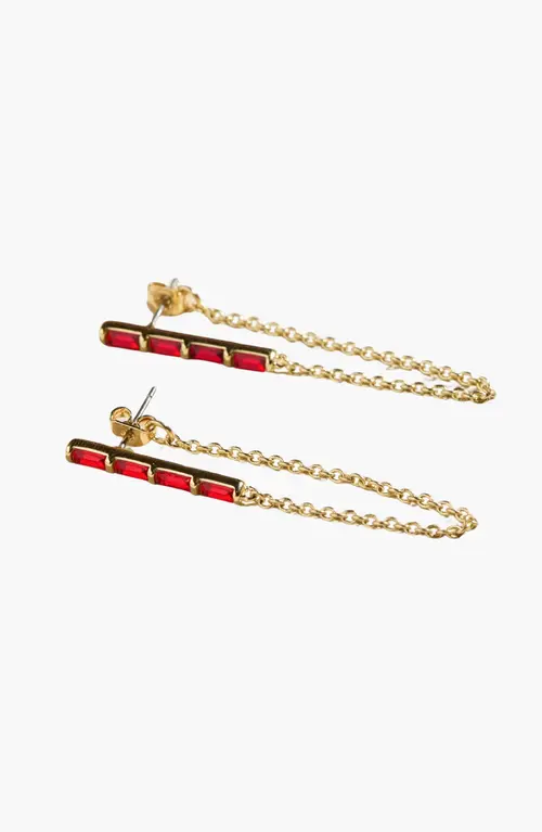 NICKEL & SUEDE Lucia Dangle Earrings - Red