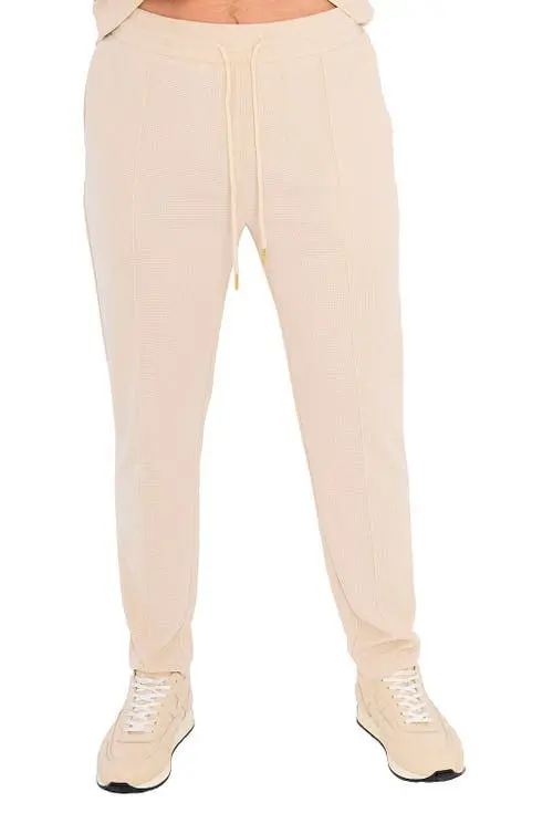 DAI MODA Norman Pintuck Knit Drawstring Pant - Cream