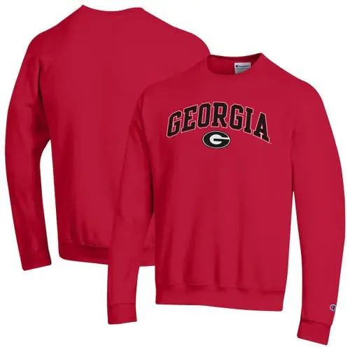 Champion Georgia Bulldogs Arch Over Logo Pullover Sweatshirt - Red