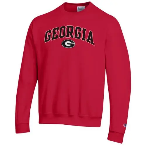 Champion Georgia Bulldogs Arch Over Logo Pullover Sweatshirt - Red