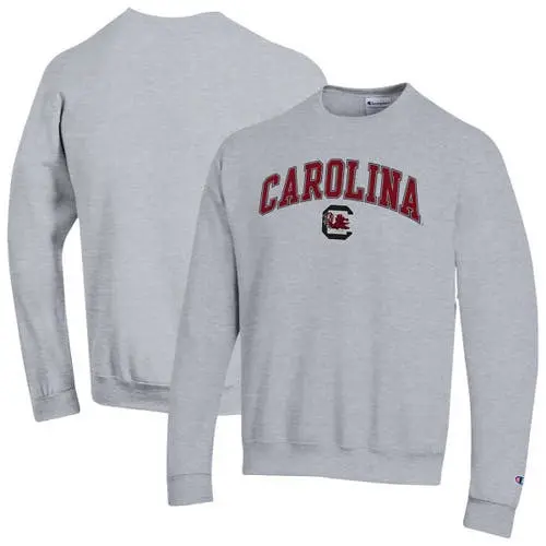 Champion South Carolina Gamecocks Arch Over Logo Pullover Sweatshirt - Heather Gray