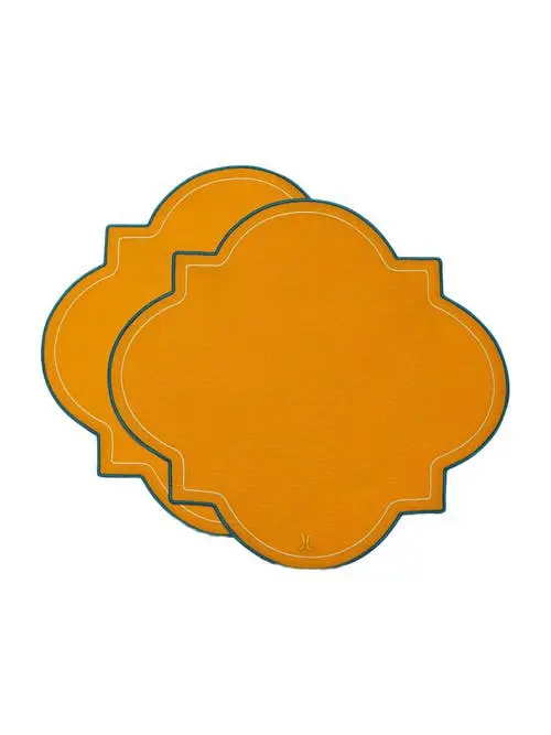 La DoubleJ Medallion Placemats Set Of 2 - Solid Yellow