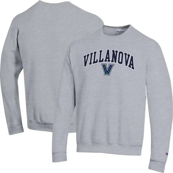 Champion Villanova Wildcats Arch Over Logo Pullover Sweatshirt - Heather Gray