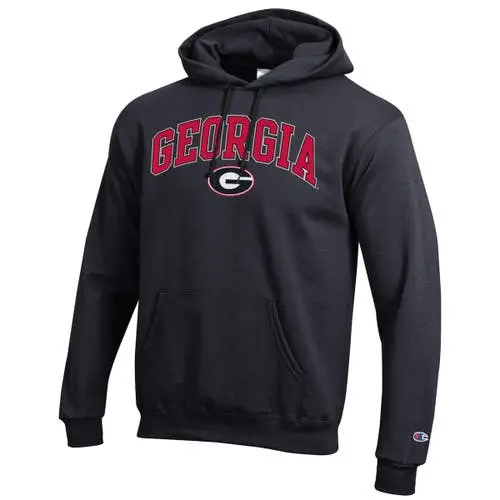 Champion Georgia Bulldogs Arched Logo Fleece Pullover Hoodie - Black