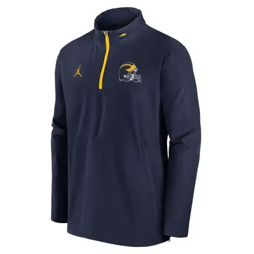 JORDAN BRAND Michigan Wolverines Sideline Coaches Quarter-zip Jacket