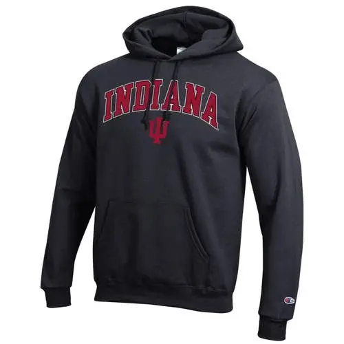 Champion Indiana Hoosiers Arch Over Logo Pullover Hoodie - Black