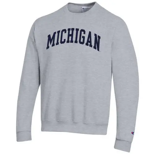 Champion Michigan Wolverines Basic Arch Fleece Pullover Sweatshirt