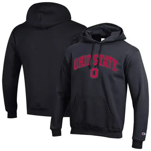 Champion Ohio State Buckeyes Arched Logo Fleece Pullover Hoodie - Black