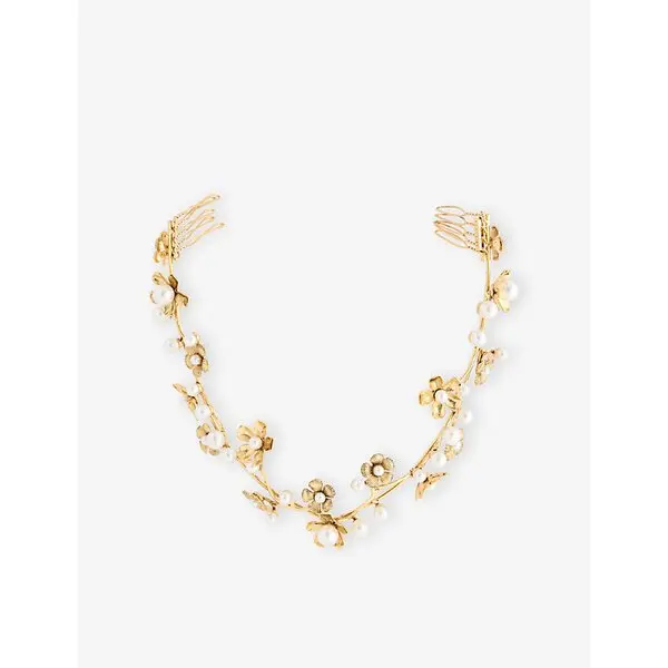 Lelet Ny Brynn Floral Pearl Halo Headband In Gold - 52% Off  display picture 1