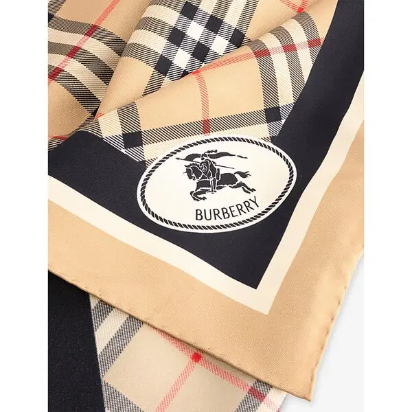 Burberry Check-pattern Silk Scarf - Sand