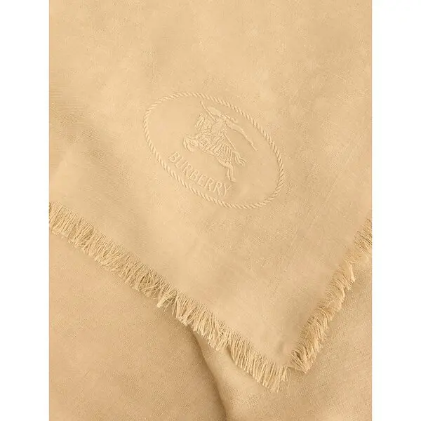 Burberry Logo-jacquard Wool And Silk-blend Scarf