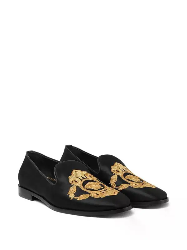 Versace Medusa Head Embroidered Loafers