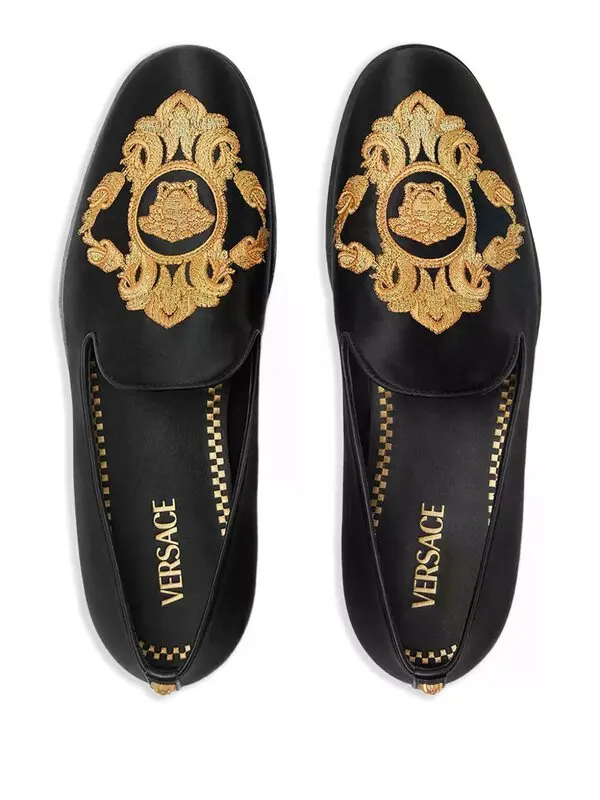 Versace Medusa Head Embroidered Loafers