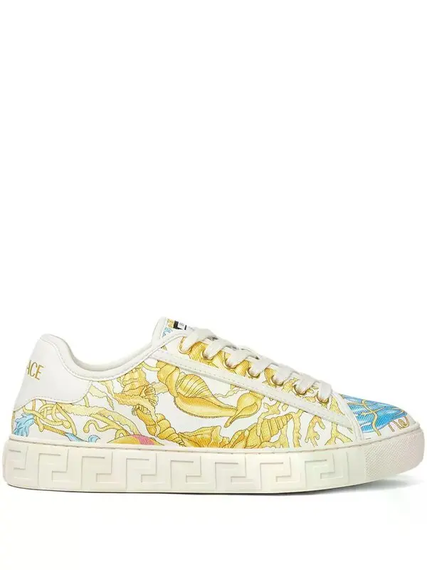Versace Underwater Barocco Greca Sneakers - White