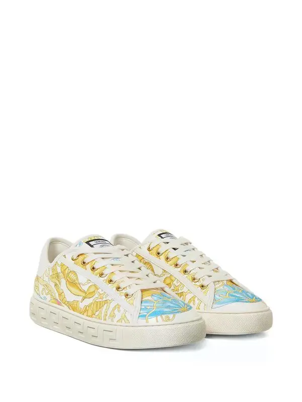 Versace Underwater Barocco Greca Sneakers - White