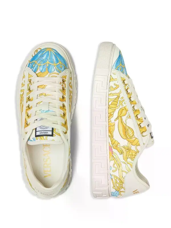 Versace Underwater Barocco Greca Sneakers - White