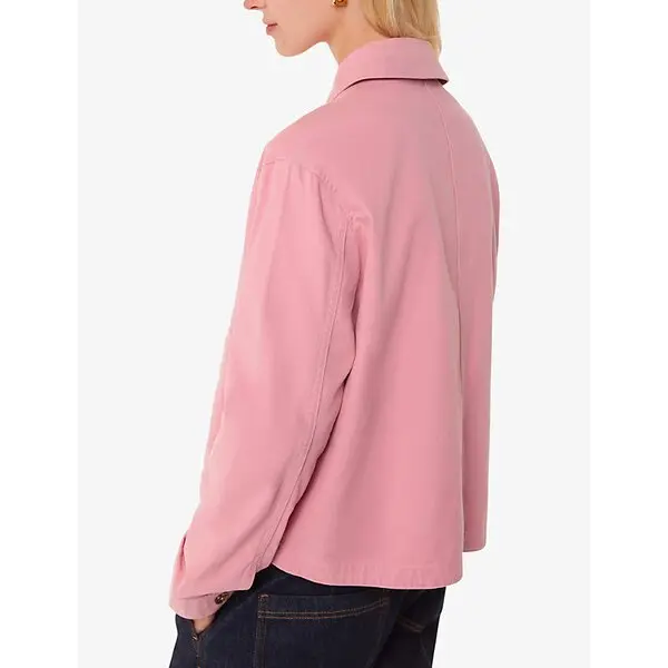 Whistles Marie Patch-pocket Cotton Jacket - Dusty Pink
