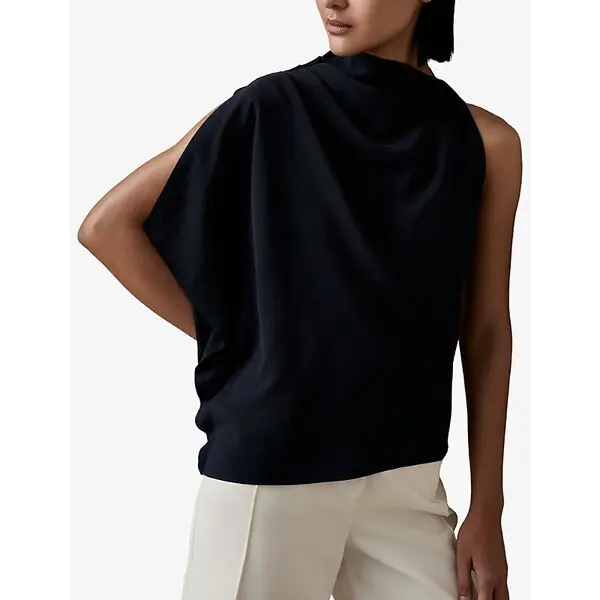 REISS Elle One-shoulder Draped Top