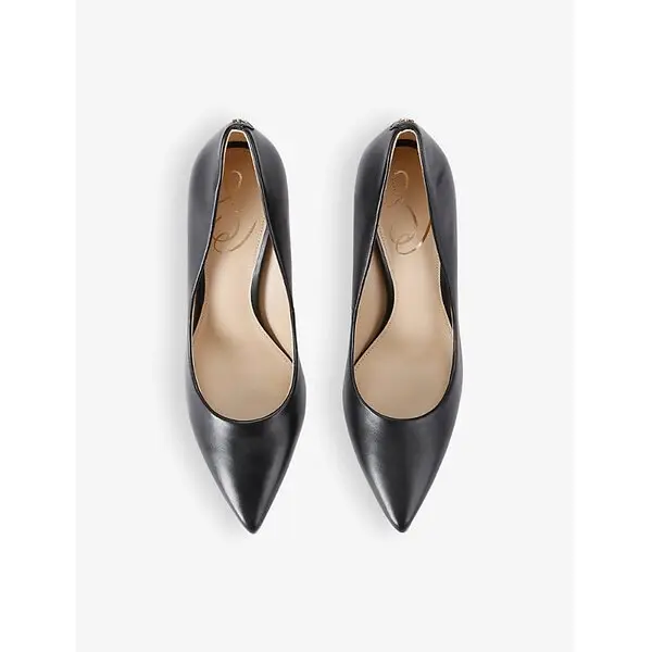 Sam Edelman Hazel Leather Heeled Courts - Black