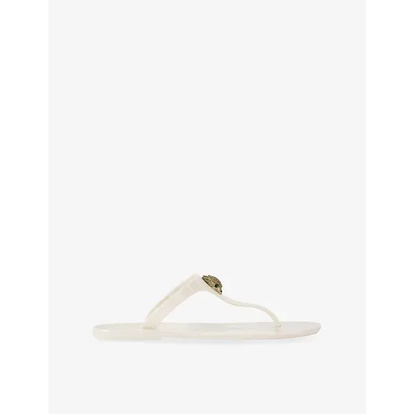 Kurt Geiger Maddison Faux-leather Flat Sandals - Bone