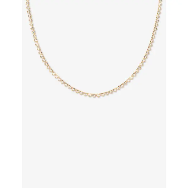 ASTRID & MIYU Bezel Heart Tennis Necklace - Gold
