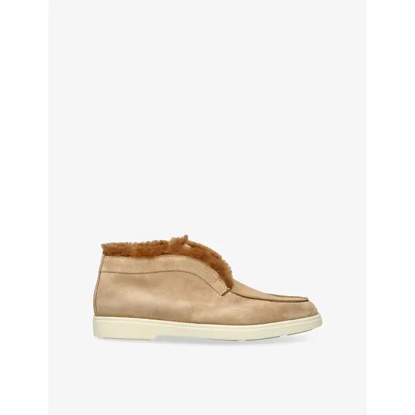 Santoni Fortune Suede Ankle Boots - Camel