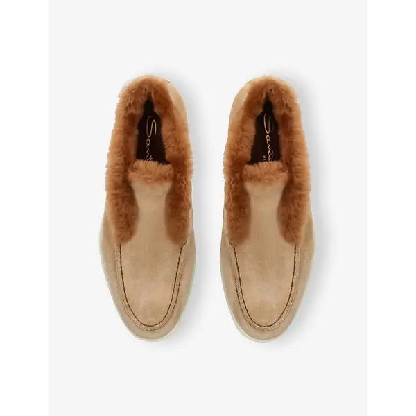 Santoni Fortune Suede Ankle Boots - Camel