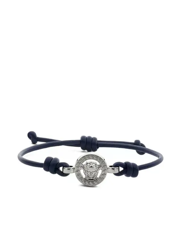 Versace Medusa '95 Leather Bracelet - Silver