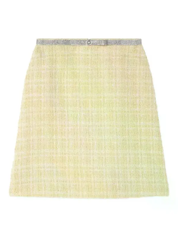 Versace Crystal-embellished Tweed Mini Skirt