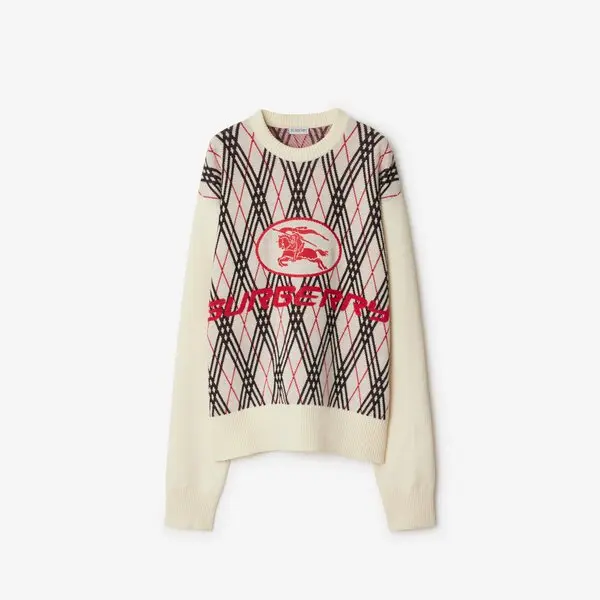 Burberry Argyle Check Wool Blend Sweater