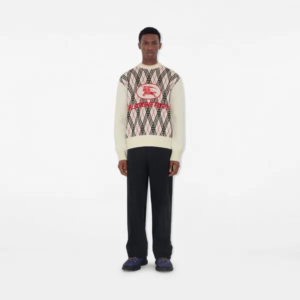 Burberry Argyle Check Wool Blend Sweater