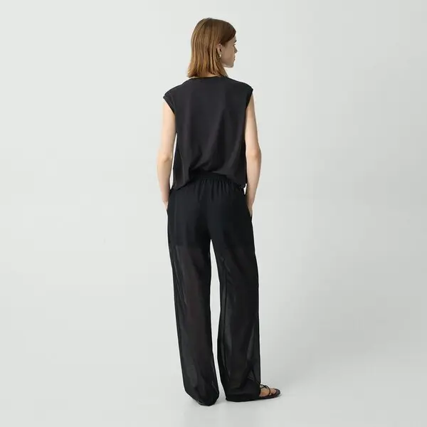 Theory Airy Shirting Drawcord Pull-on Pant - Black