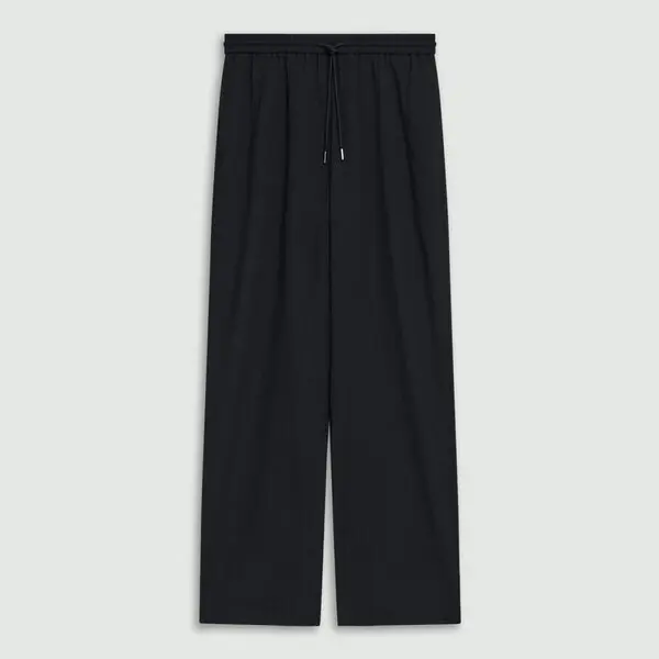 Theory Airy Shirting Drawcord Pull-on Pant - Black